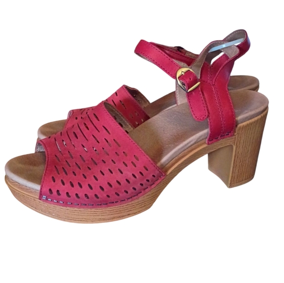 Dansko | Shoes | Dansko Womens Denita Sandal Red Nubuck Leather Size 85 ...